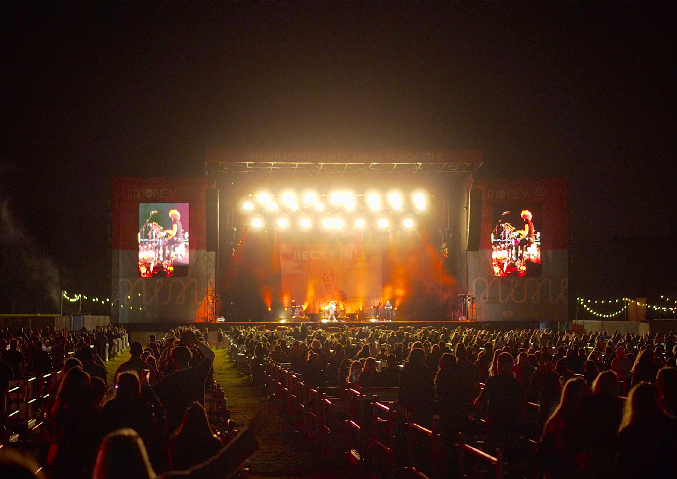 Becky Hill and L Devine perform at Virgin Money Unity Arena in Newcastle